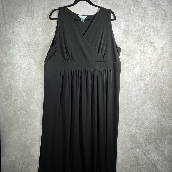 CJ Banks | Dresses | Cj Banks Maxi Dress Womens X Black Sleeveless Faux ...
